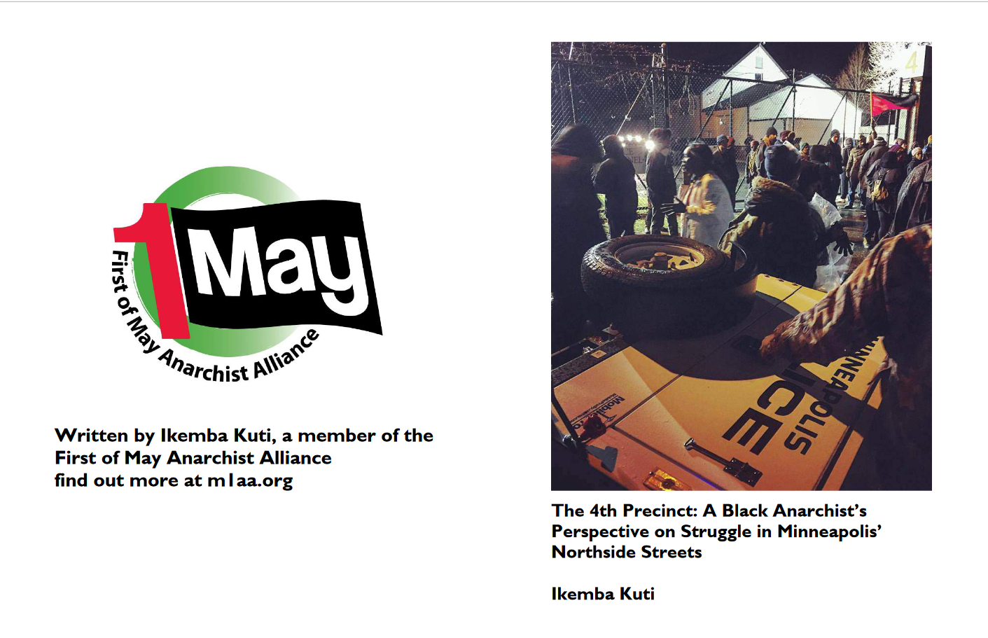 The 4th Precinct: A Black Anarchist’s Perspective on Struggle in Minneapolis’ Northside Streets ...